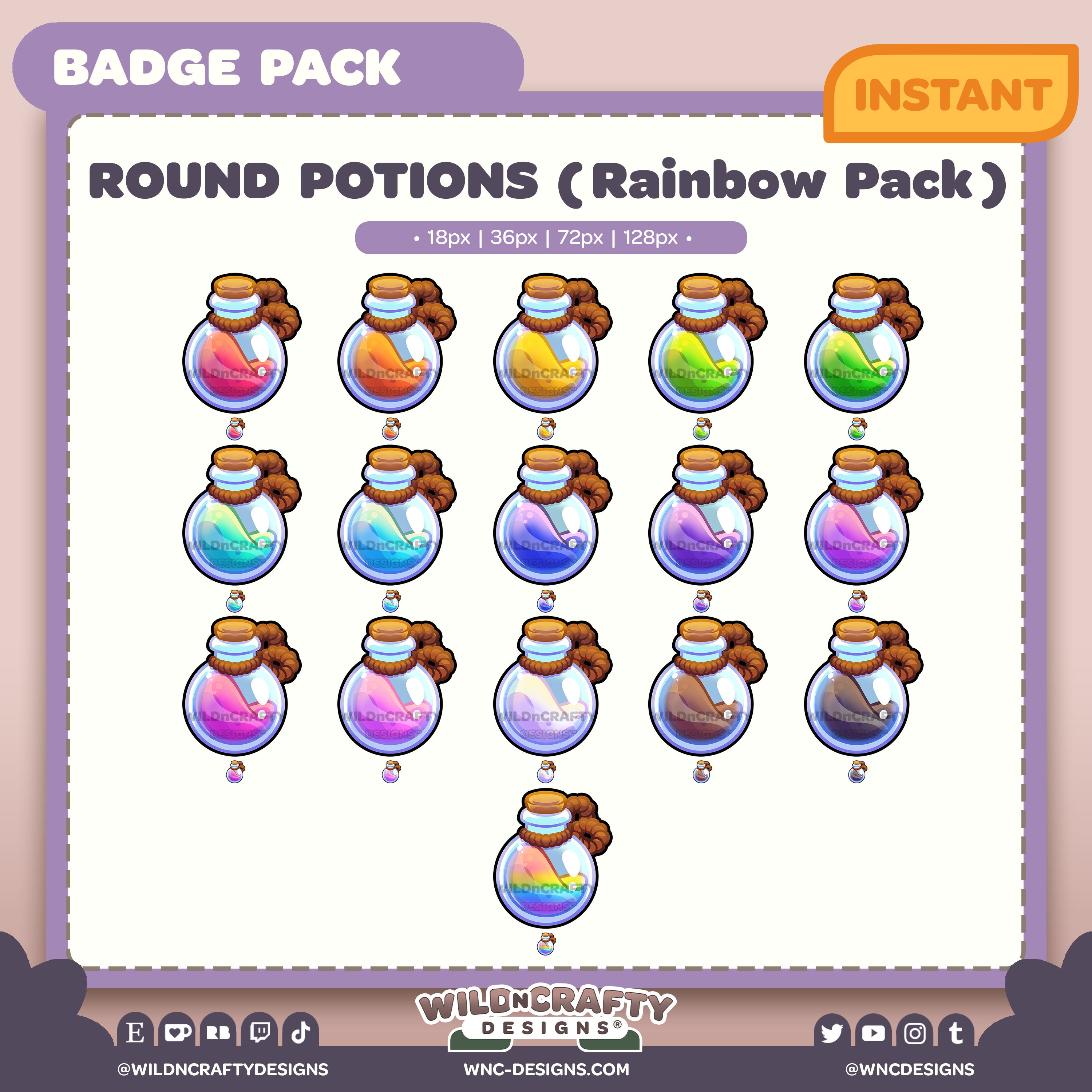 Round Potion Badges mega Pack Twitch Badges Youtube Badges Discord ...