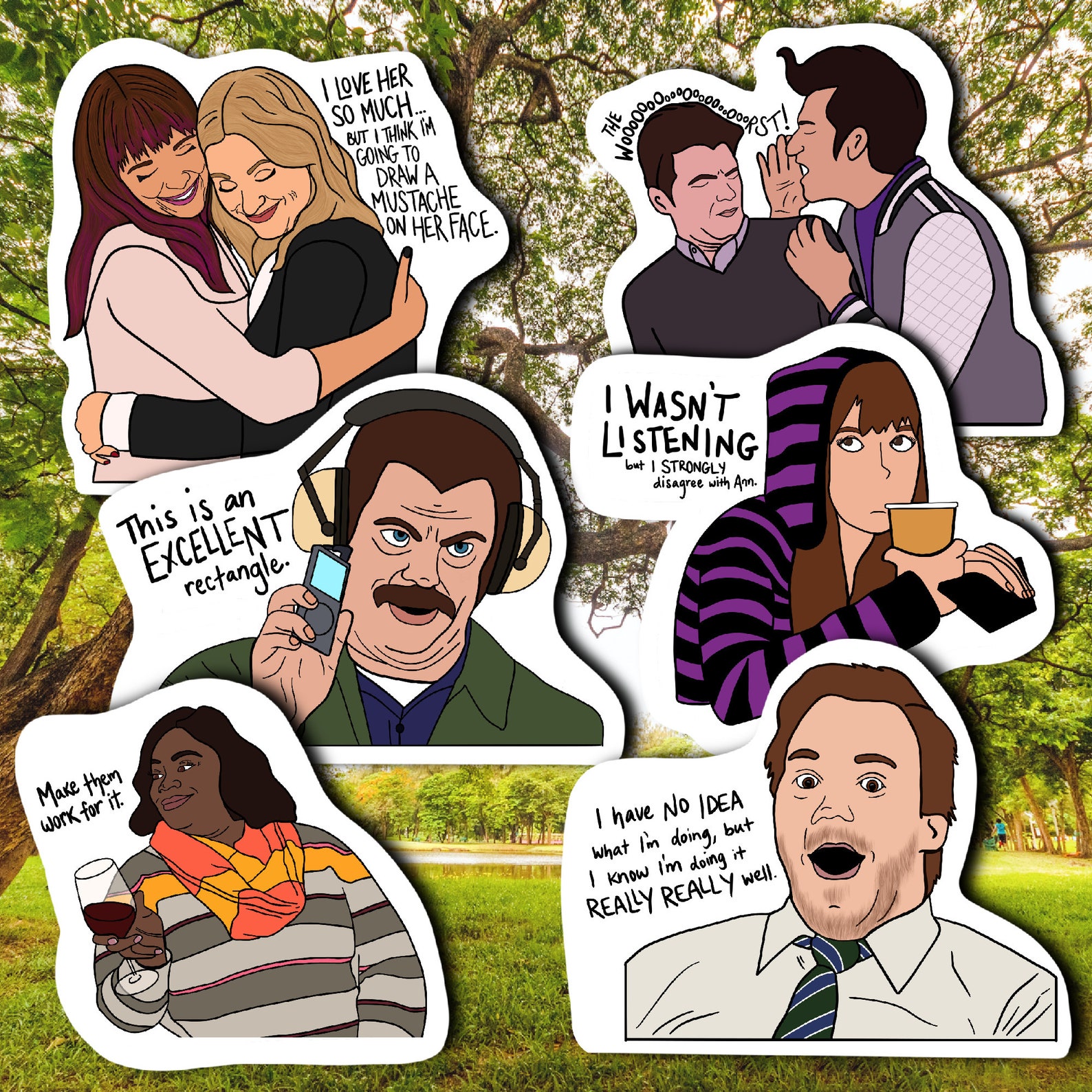 Parks and Rec Sticker Pack | Etsy