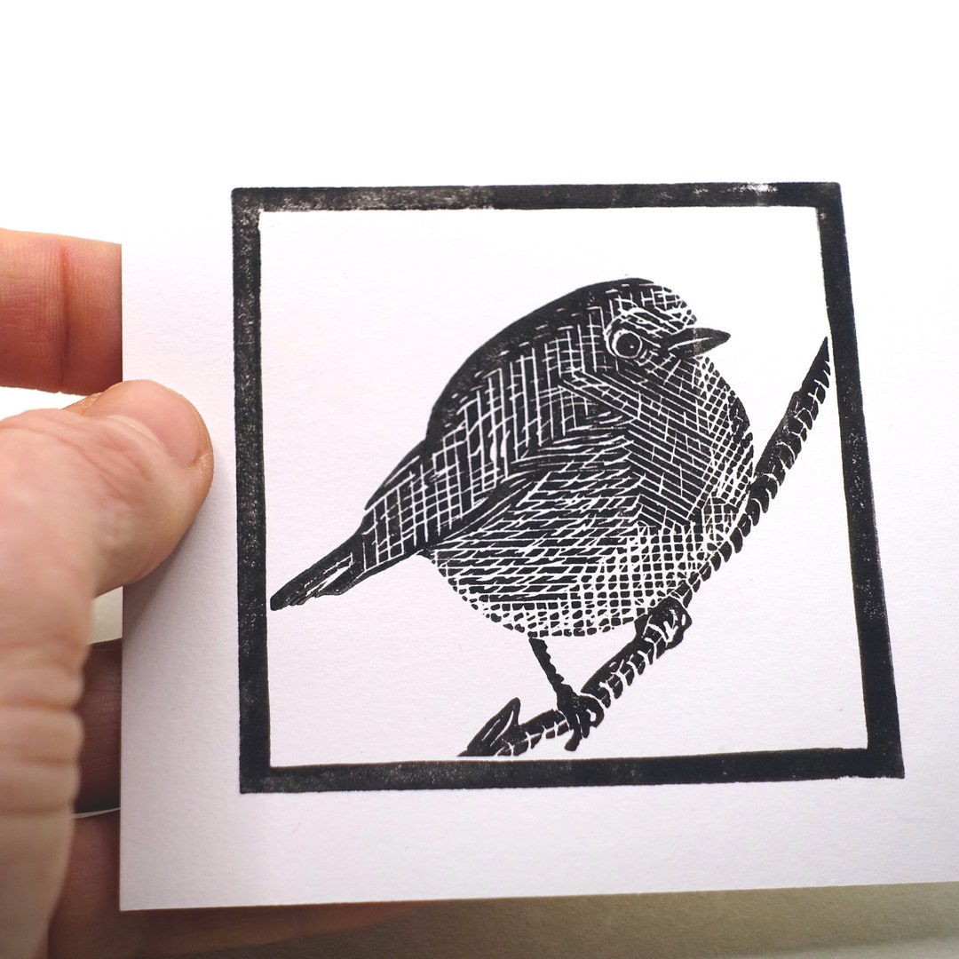 Robin Linocut Print - 10x10cm Handmade Print - Wall Art - Etsy