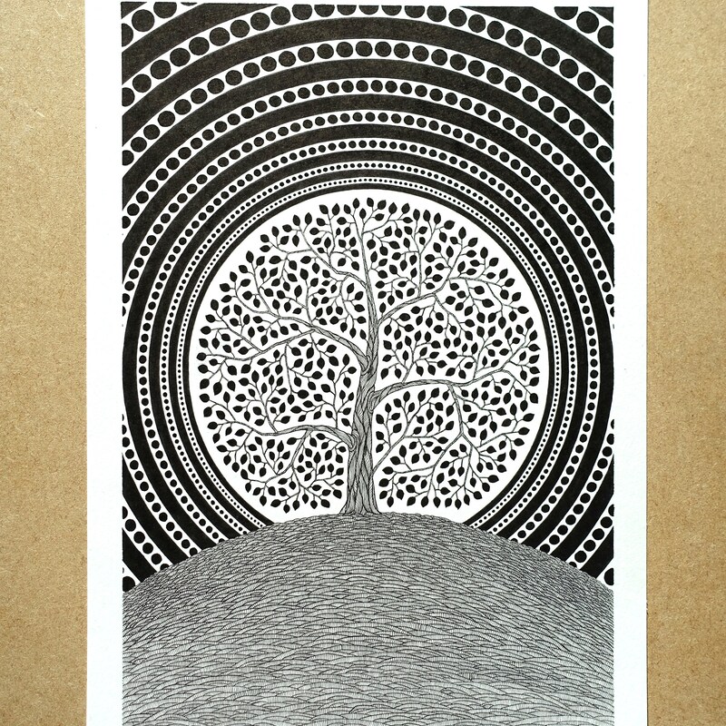 Moon Zentangle - Etsy