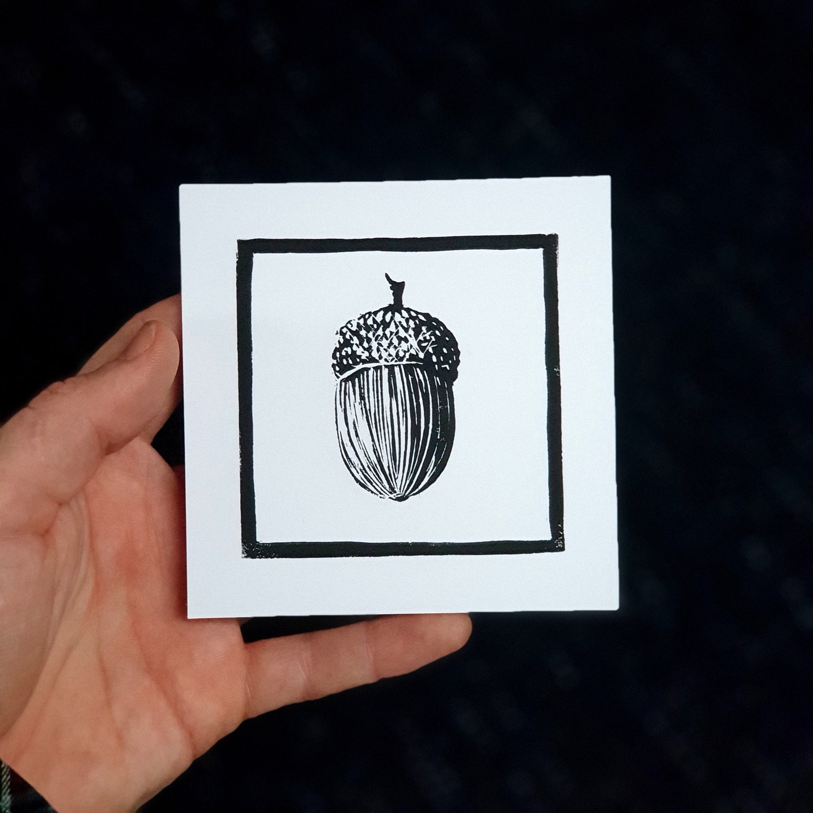 Acorn Lino Print - Etsy UK