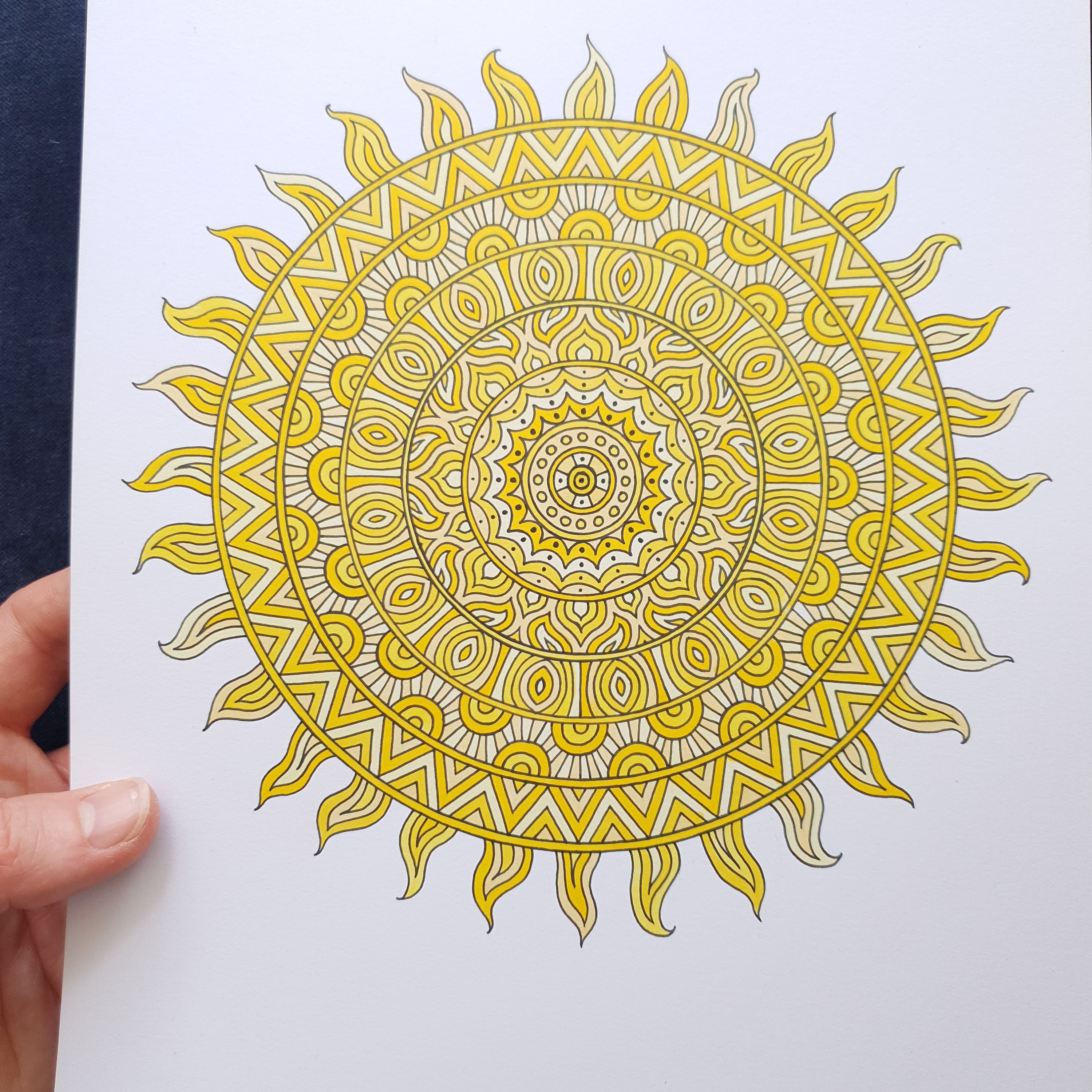 Sun Mandala - Pen and Ink Drawing - Original Artwork - Graphic Art ...