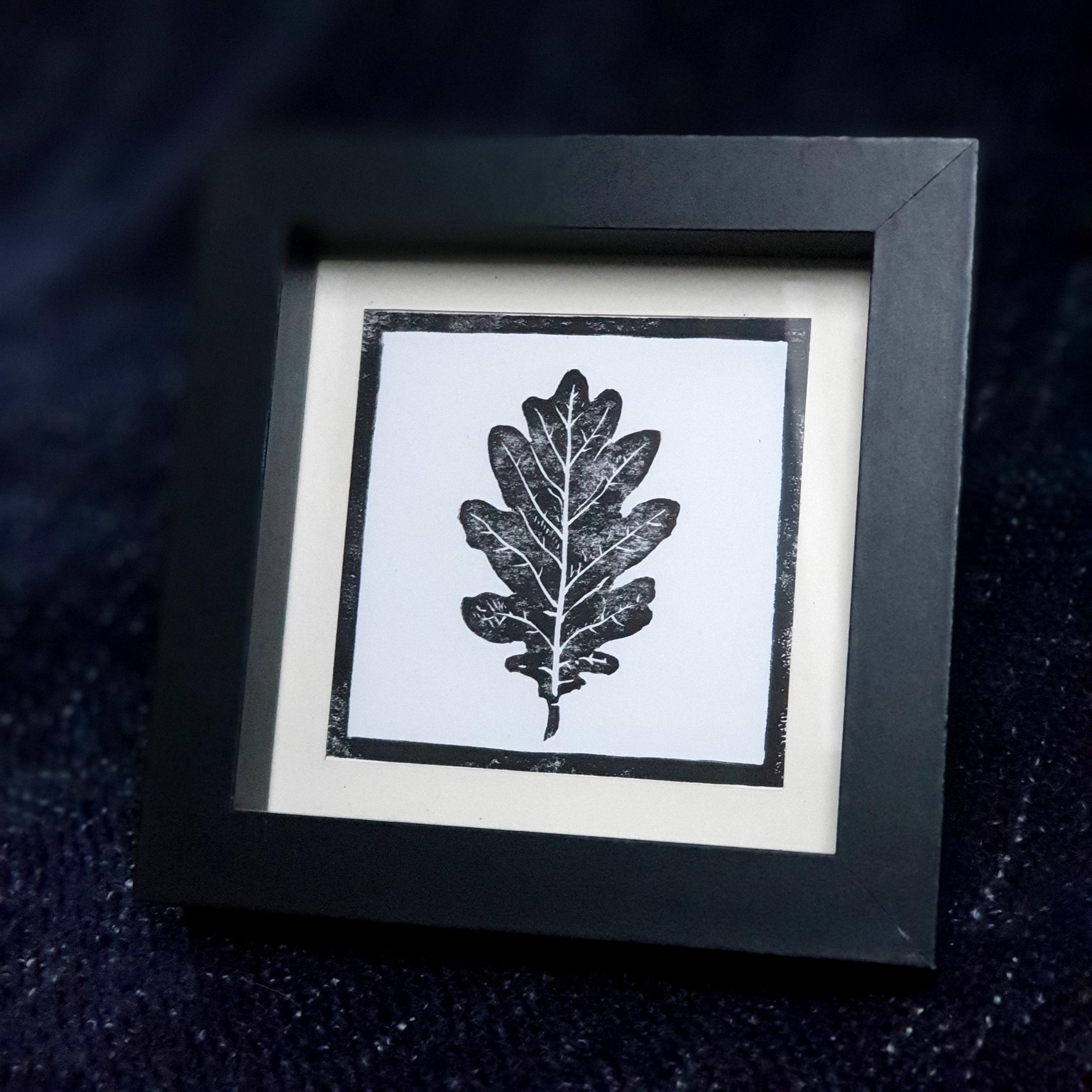 Oak Leaf Linocut Print - Original Art - Wall Art - Handmade Print ...