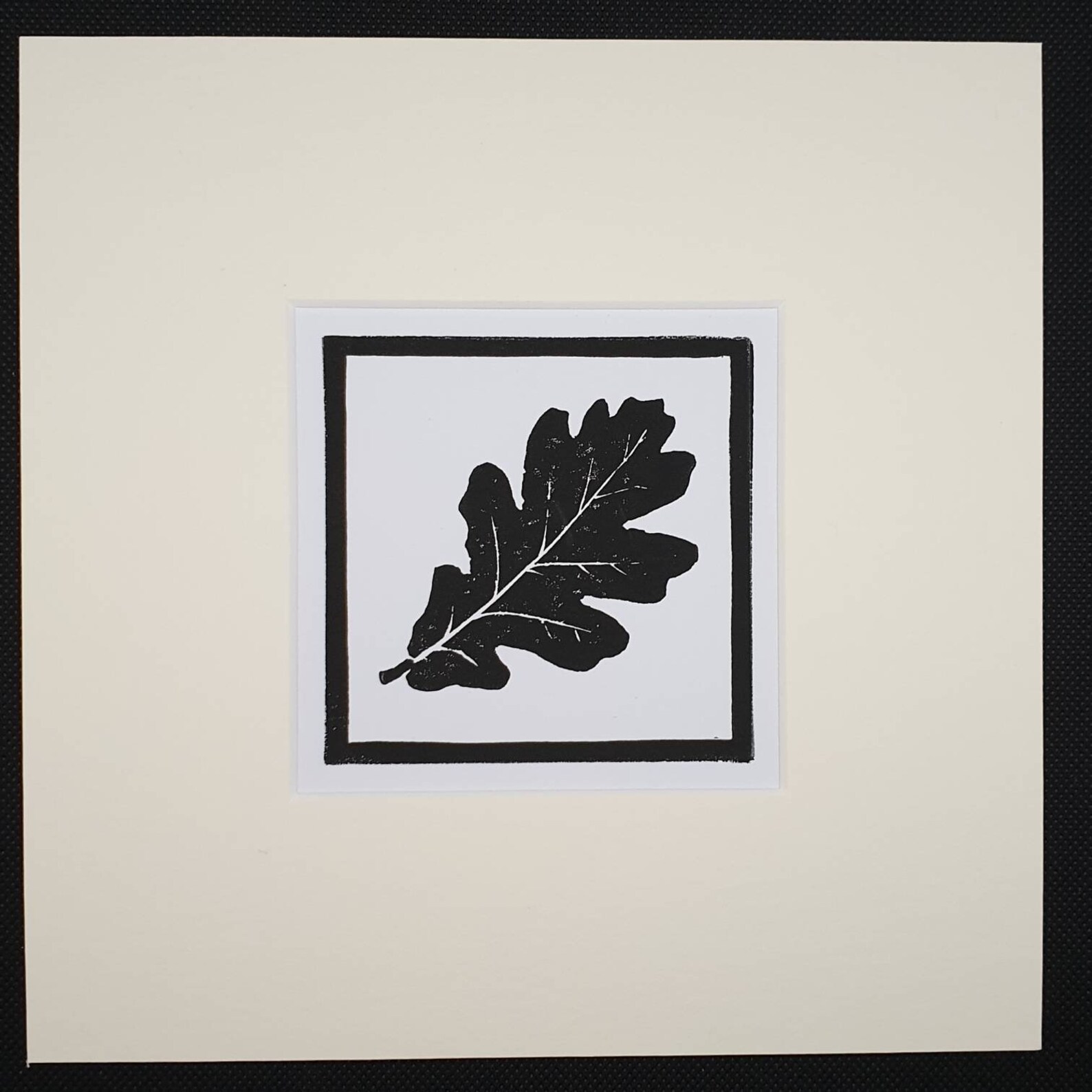 Oak Leaf Linocut Print - Etsy