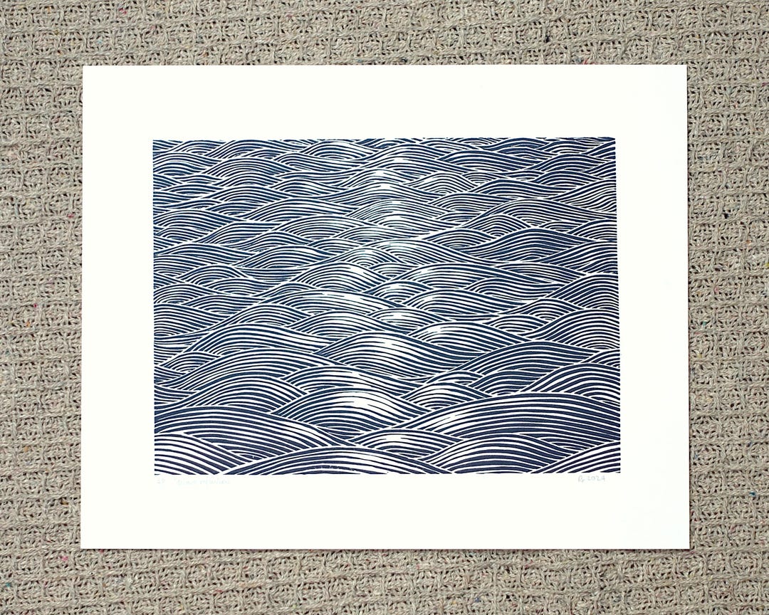 Original Seascape Linocut Print - Signed by Artist - Graphic Art - Etsy