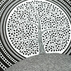 Tree at Full Moon - Pen and Ink Drawing - Original Art - Wall Art ...