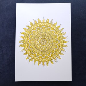 Sun Mandala - Pen and Ink Drawing - Original Artwork - Graphic Art ...