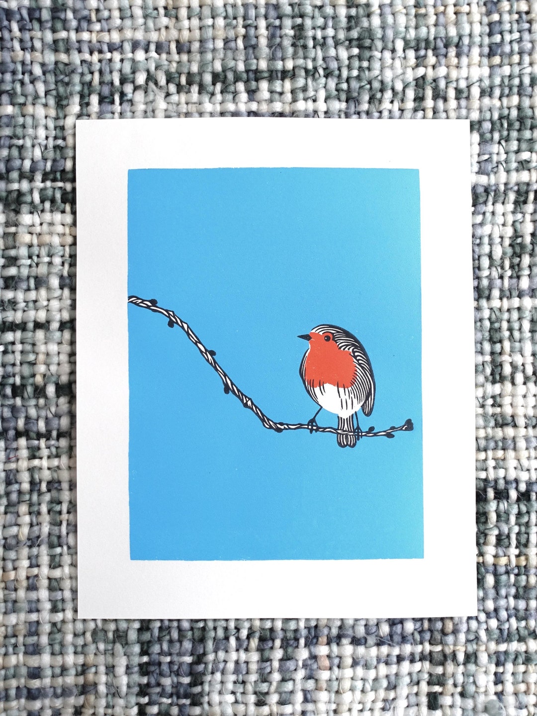 Robin Linocut Print (8x10) - Etsy