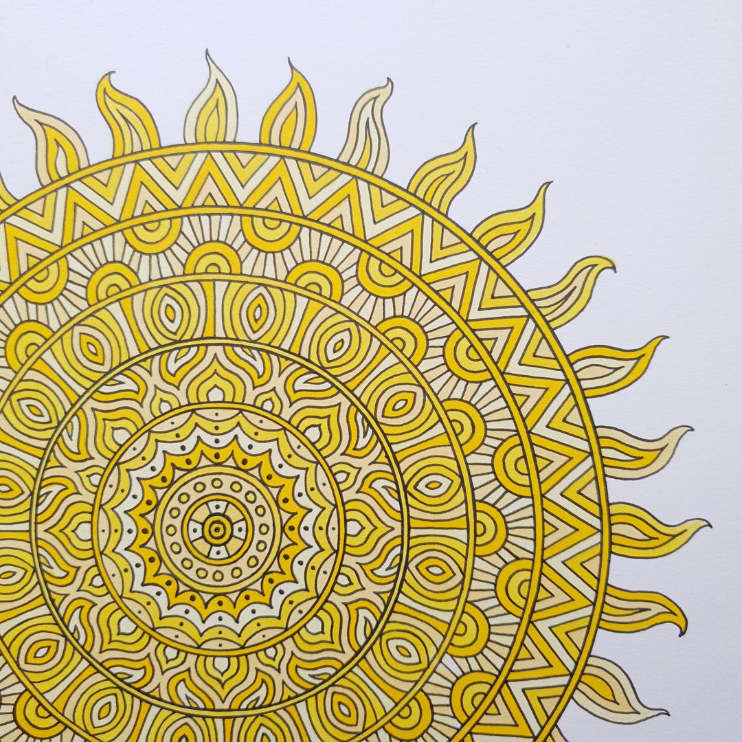 Sun Mandala - Pen and Ink Drawing - Original Artwork - Graphic Art ...
