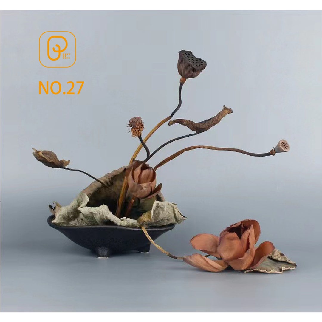 Black Irregular Wabi-sabi Ceramic Flower Bowl, Handmade Ikebana Vase - Etsy