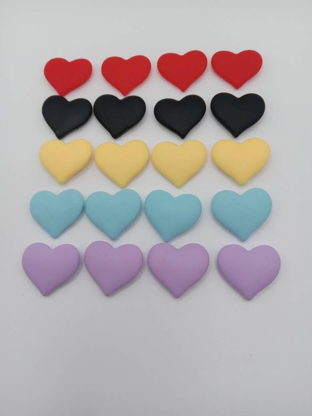 Opaque Resin Hearts, 5mm*5mm, Purple Heart, Red Heart, Pink Heart, Blue ...