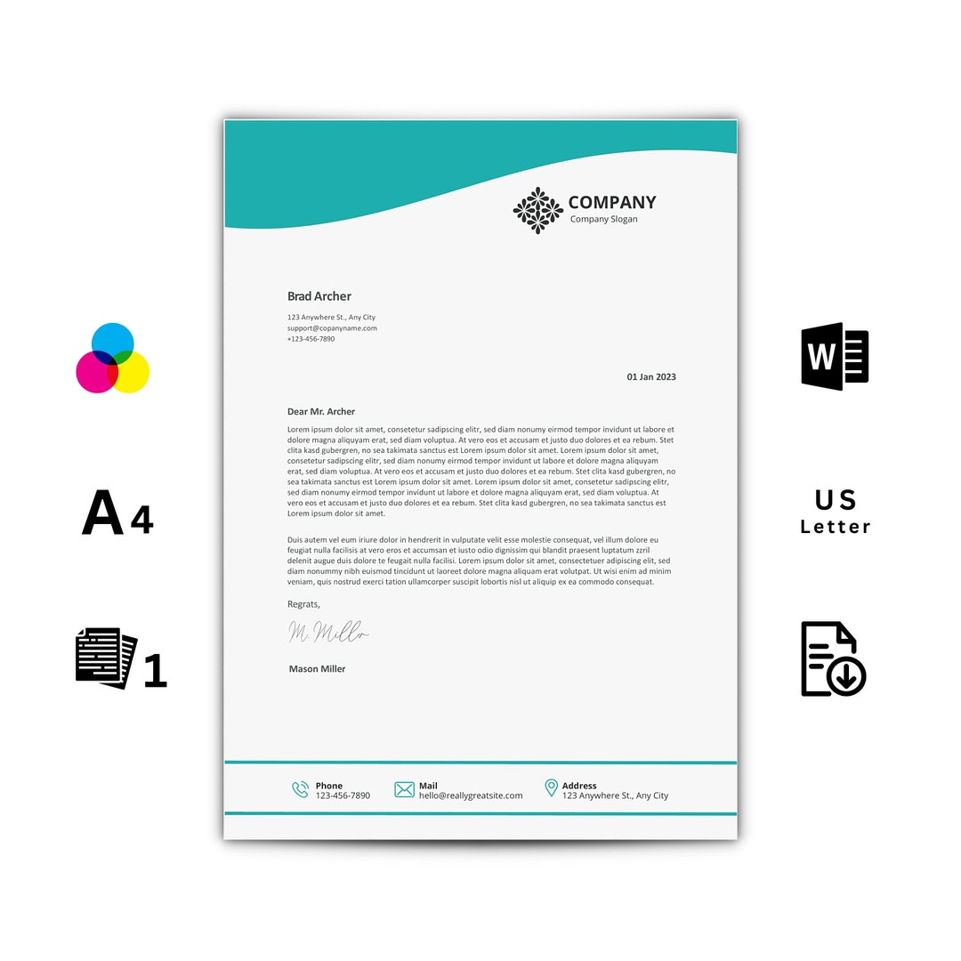 Modelo de papel timbrado Word, Modelo de carta comercial, Modelo de ...