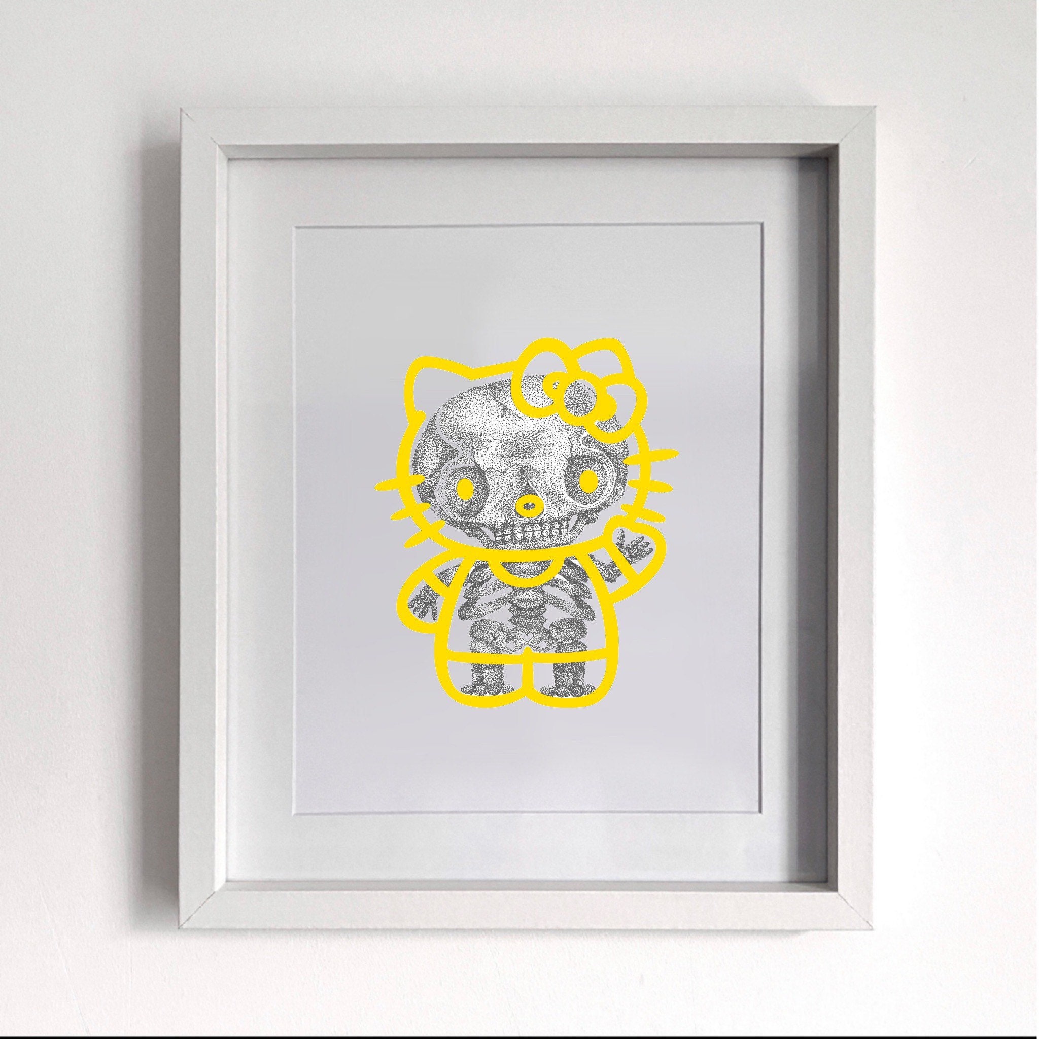 Skello Kitty Skeleton X-ray Pointillism Colour Edition - Etsy