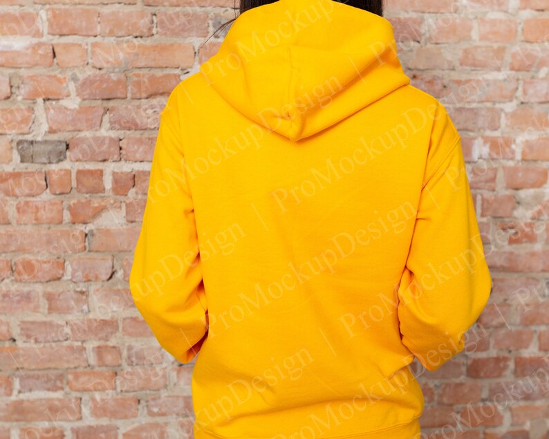 Mockup Gold Back Gildan 18500 Hoodie Sweatshirt Mock up with | Etsy