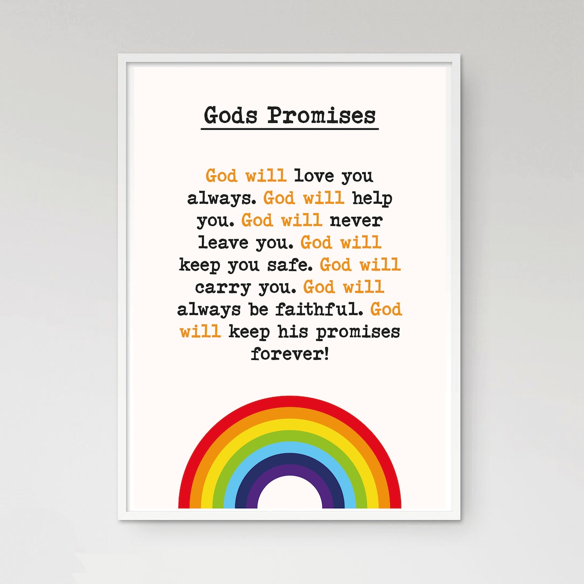 Gods Promises Kids Bible Verse Print Christian Nursery - Etsy.de