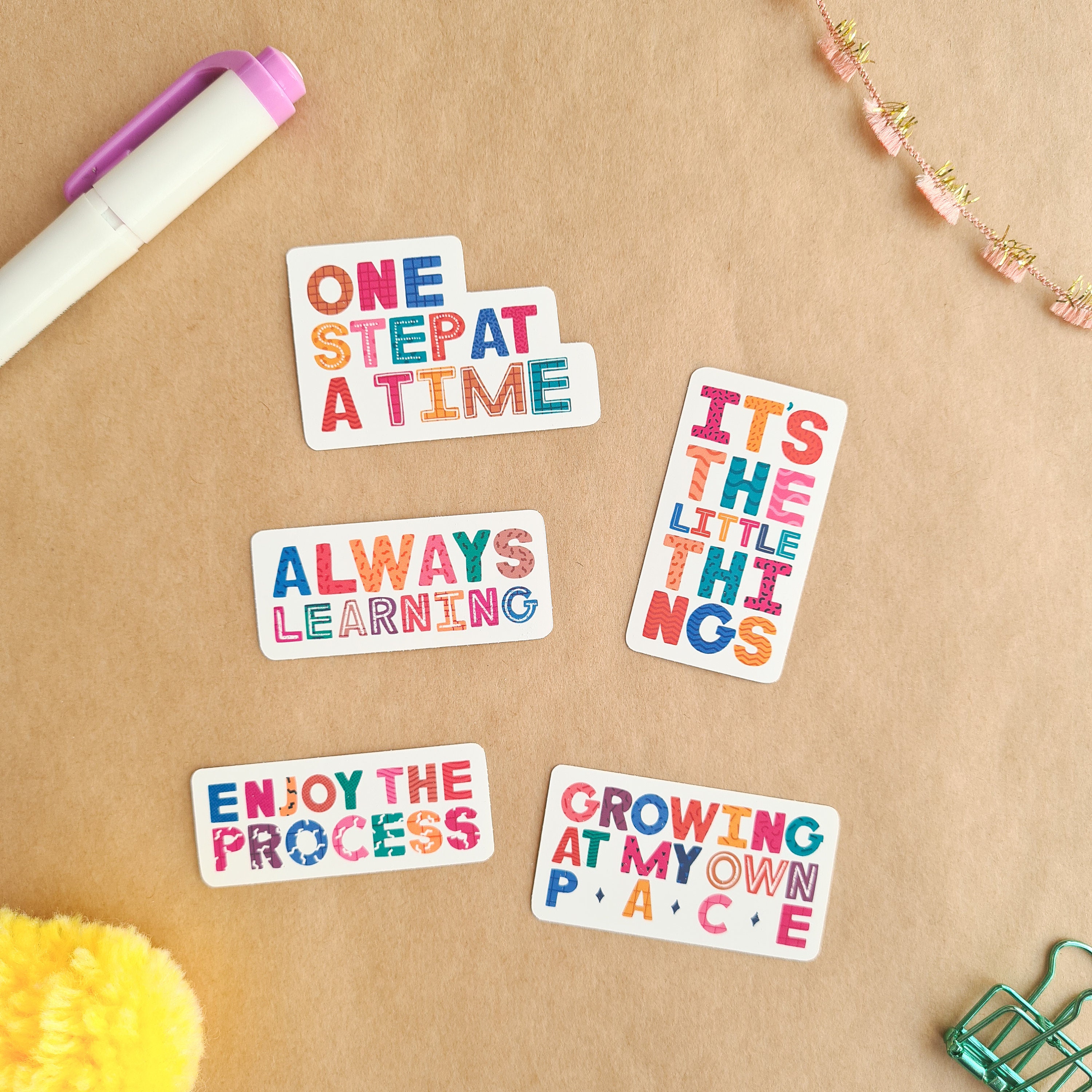 Daily Reminders Sticker Pack 5pc Lettering Sticker Pack Journal ...