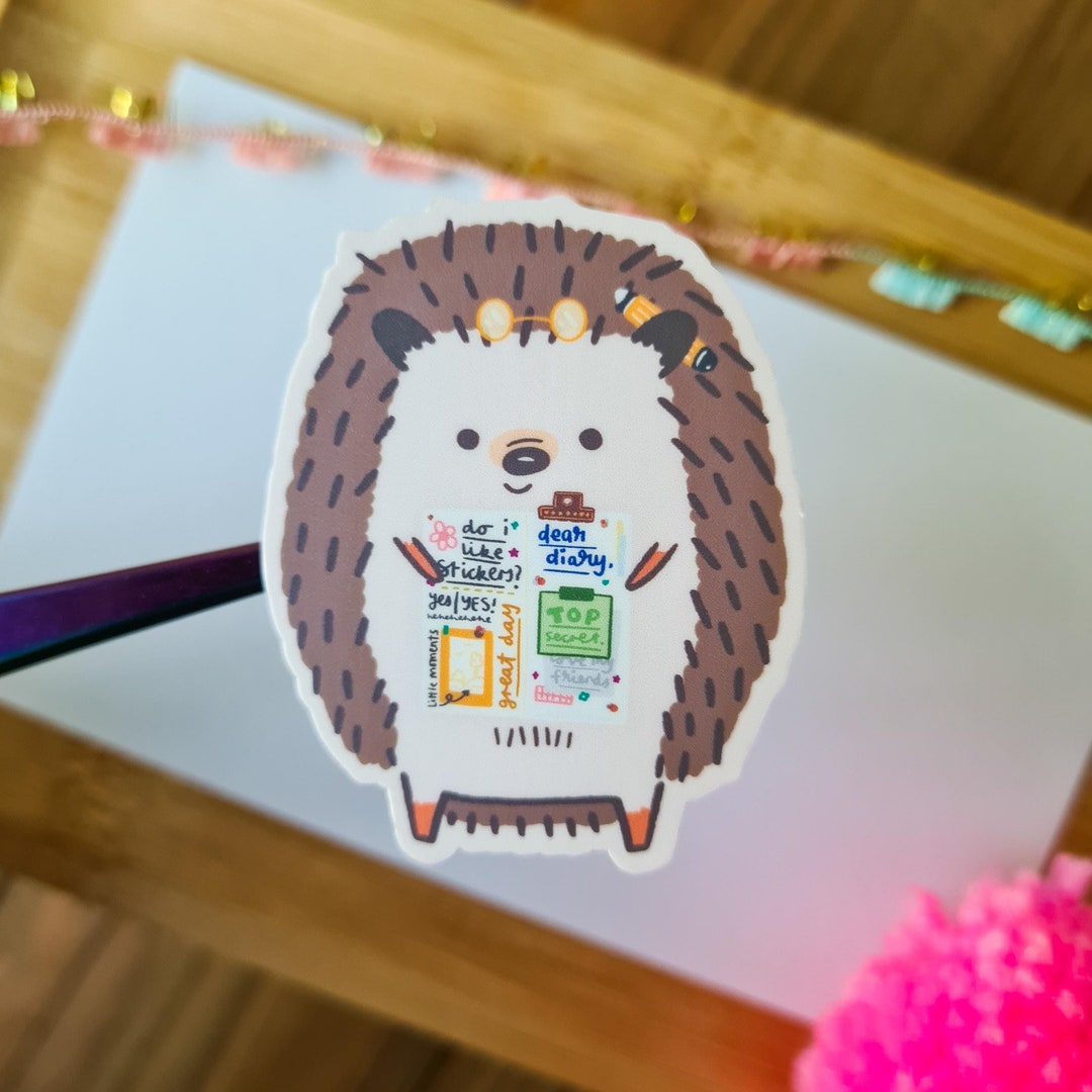 Cute Hedgehog Journalling Sticker | Cute Animal Sticker | Journal ...