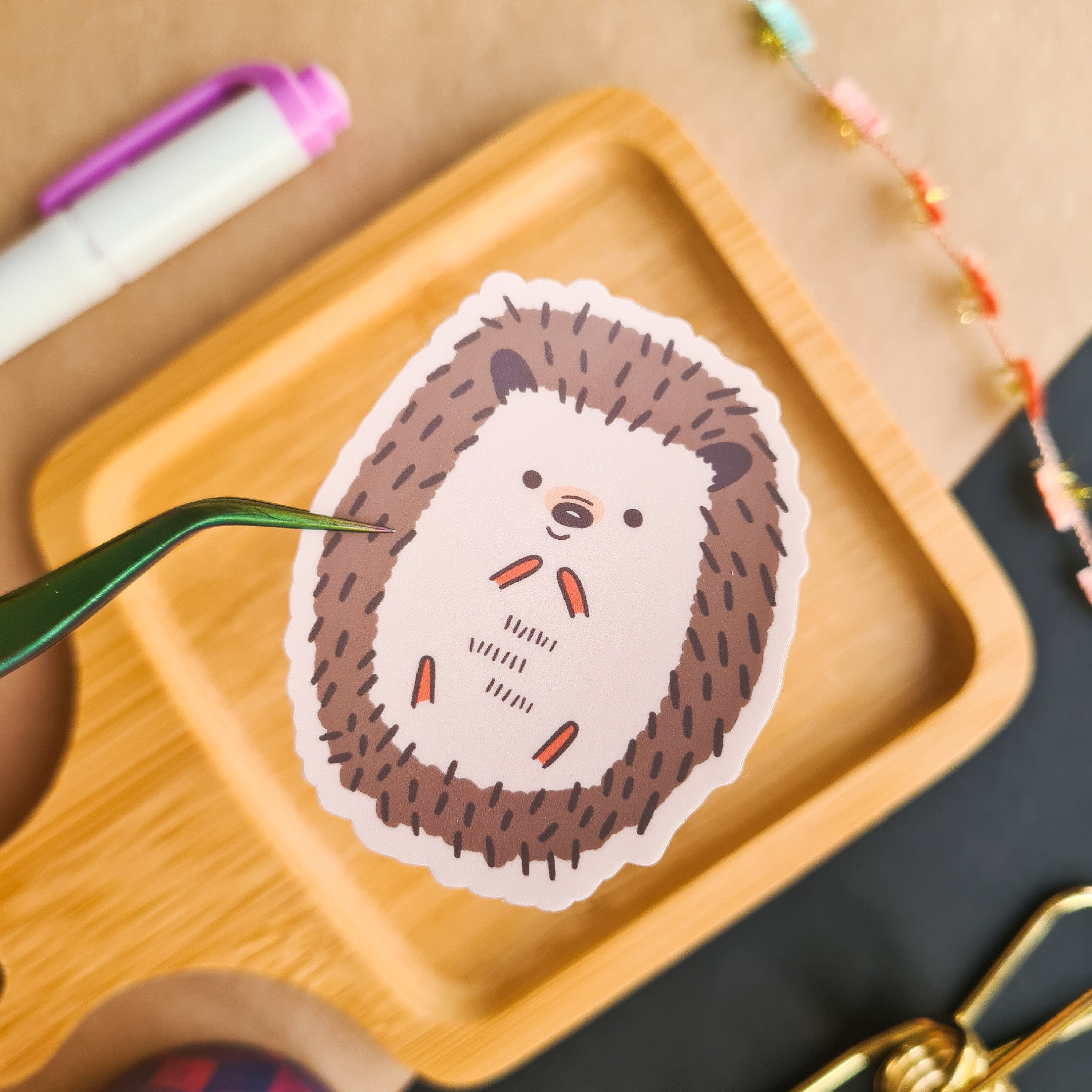 Cute Hedgehog Sticker Kawaii Hedgehog Cute Animal Sticker - Etsy