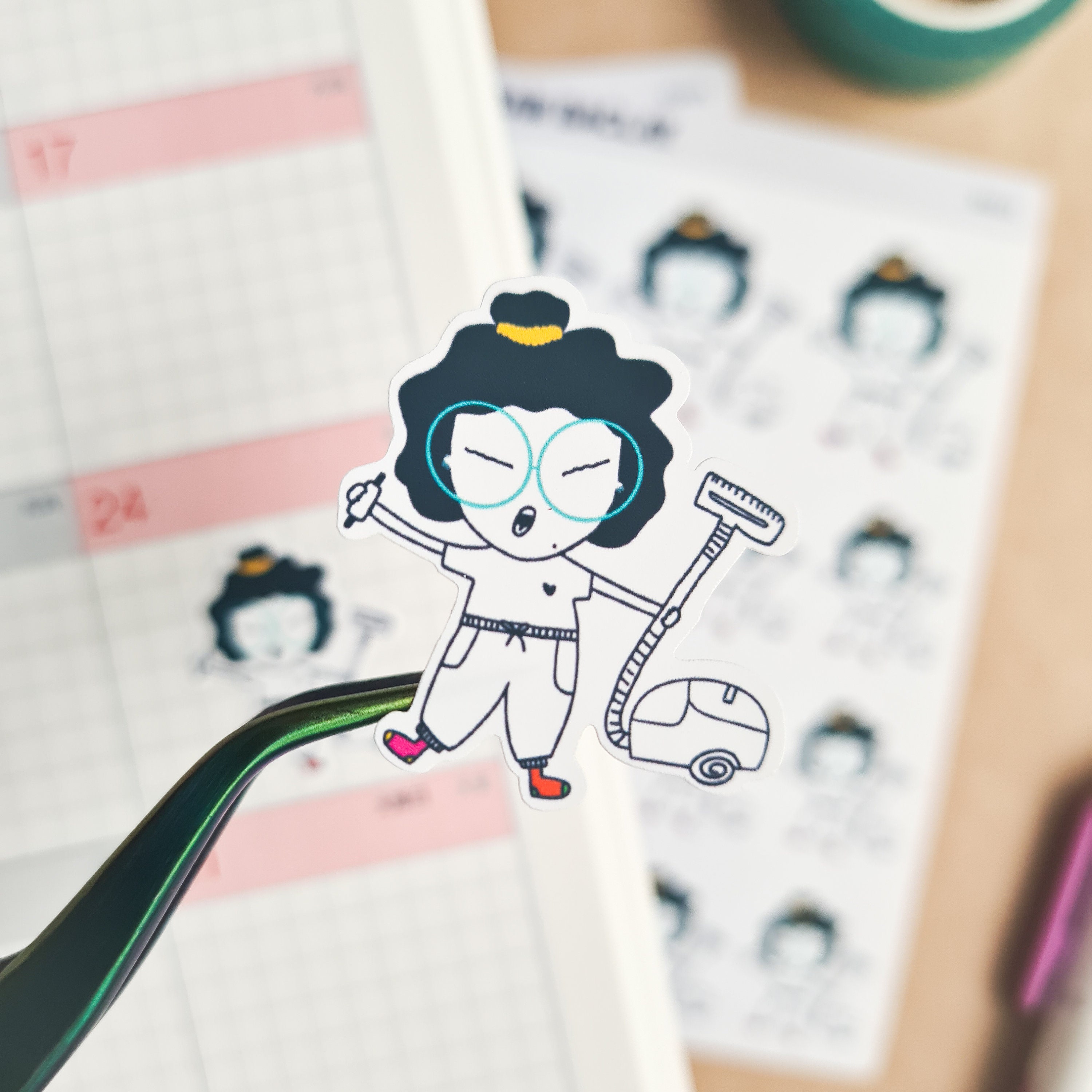 Cute Character Chore Stickers Hand Drawn Planner Stickers - Etsy