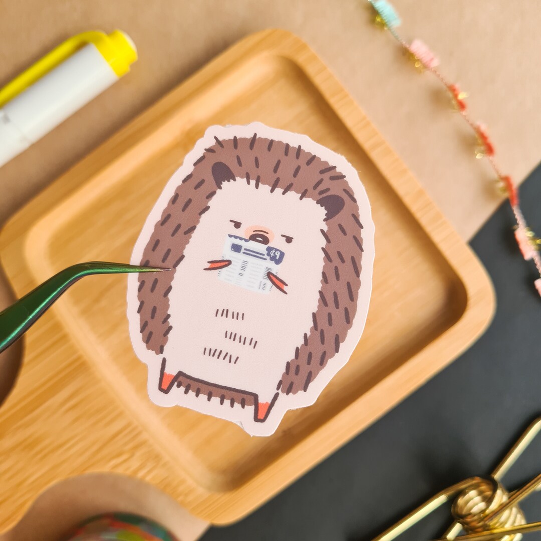 Cute Suspicious Hedgehog Sticker | Cute Animal Sticker | Journal ...