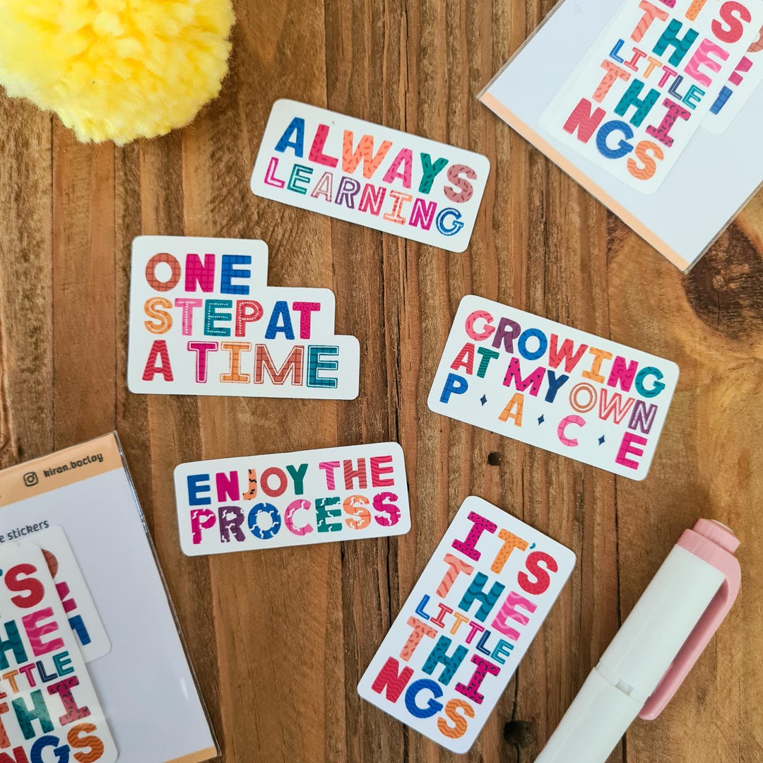 Daily Reminders Sticker Pack | 5pc Lettering Sticker Pack | Journal ...