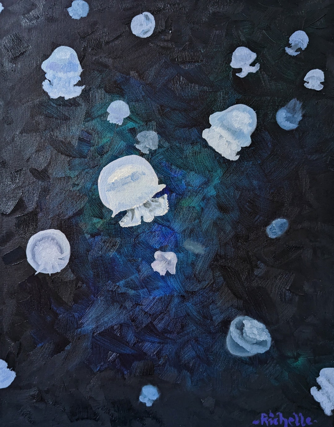 Fine Art Oil Painting the Bounciest Jellyfish Print - Etsy