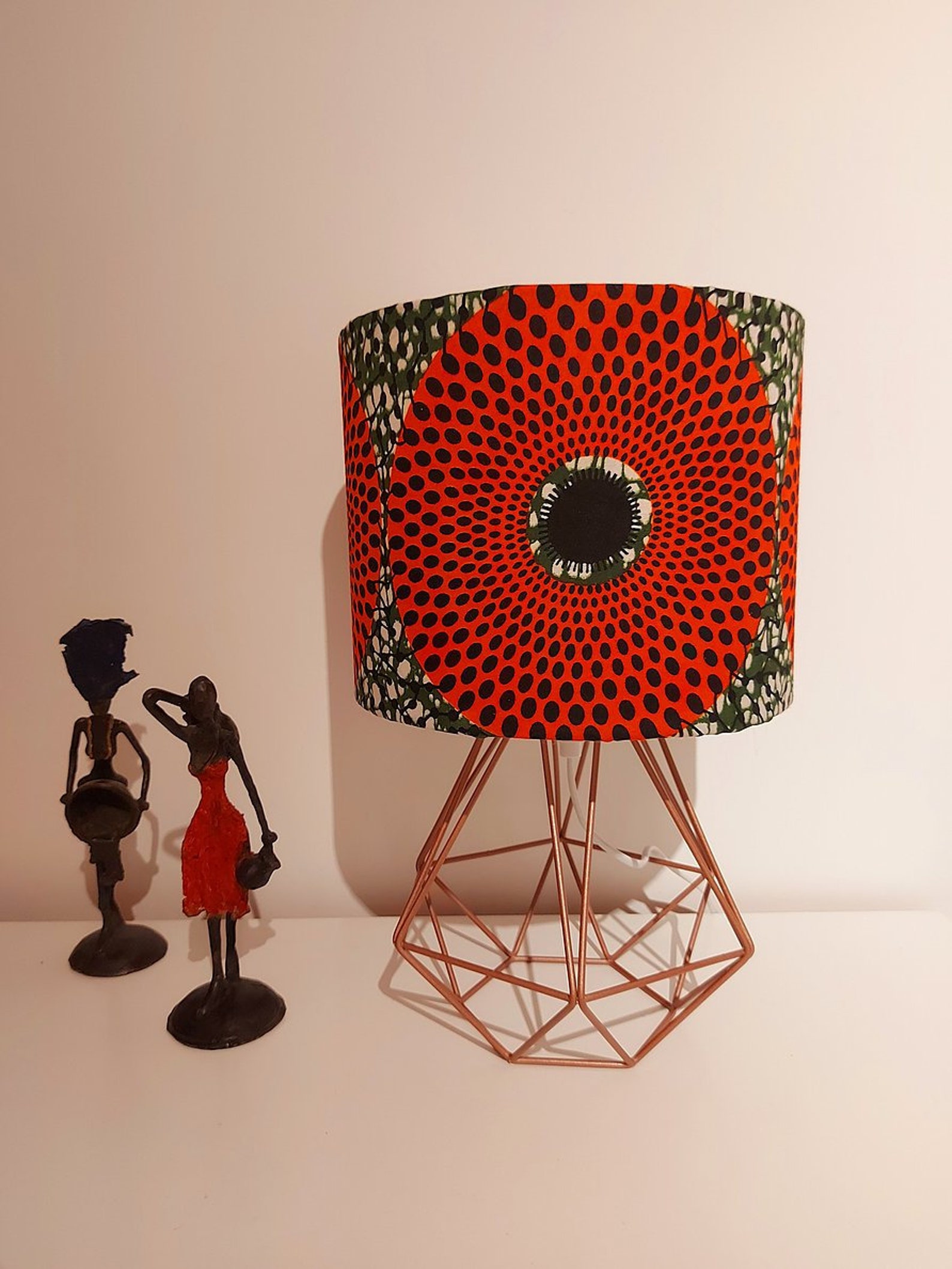 Afro Decor Drum Lampshade Wax Print Lamps Sunset Shade - Etsy
