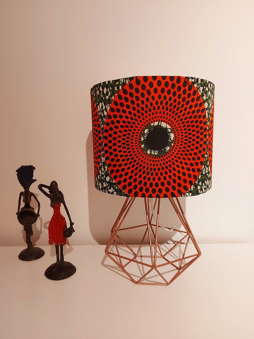 Afro Decor Drum Lampshade/ Wax Print Lamps Sunset Shade, African Print ...