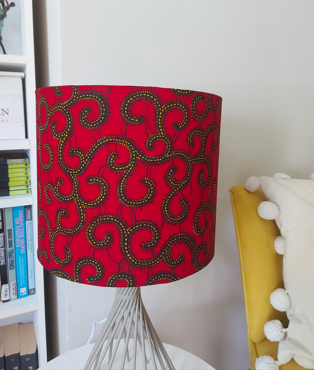 Afro Decor Drum Lampshade, Wax Print Lampshade, African Print Lampshade ...