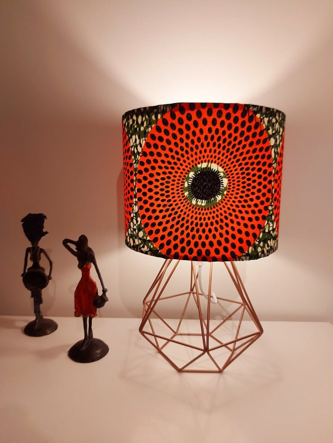 Afro Decor Drum Lampshade/ Wax Print Lamps Sunset Shade, African Print ...