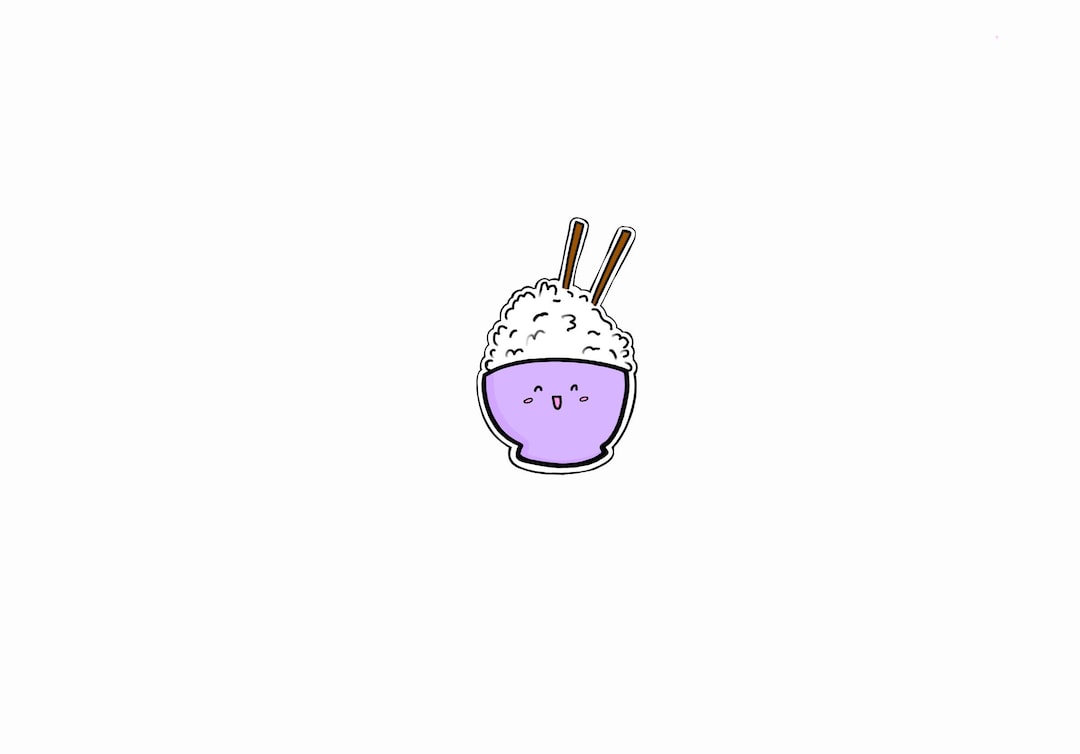 Happy Rice Sticker, Rice Sticker, Asian Food Sticker, Bullet Journal ...
