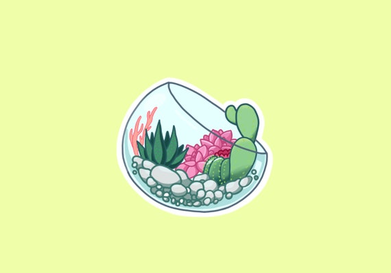 Cactus Plant Sticker Plant Sticker Cactus Sticker - Etsy