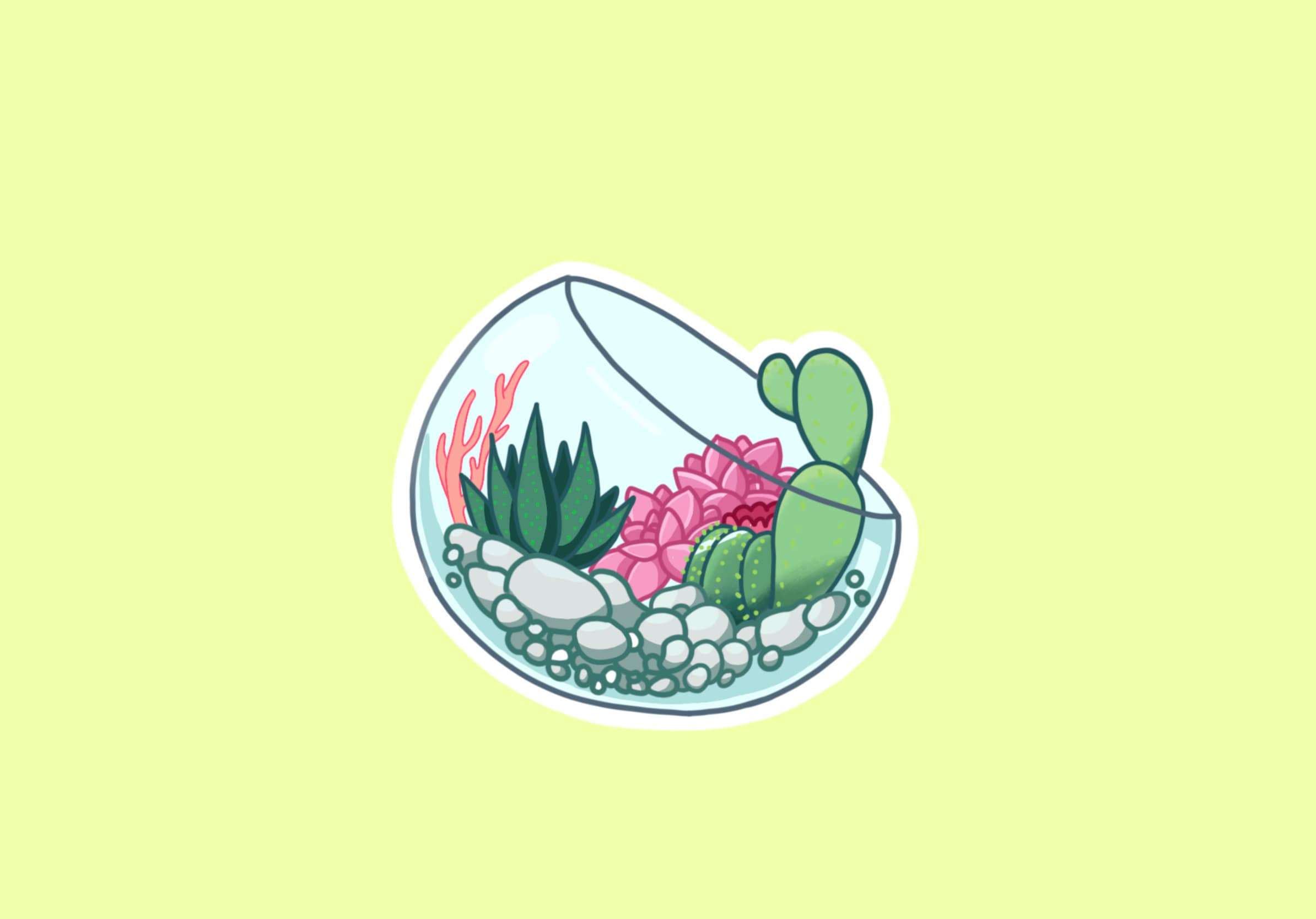 Cactus Plant Sticker, Plant Sticker, Cactus Sticker - Etsy