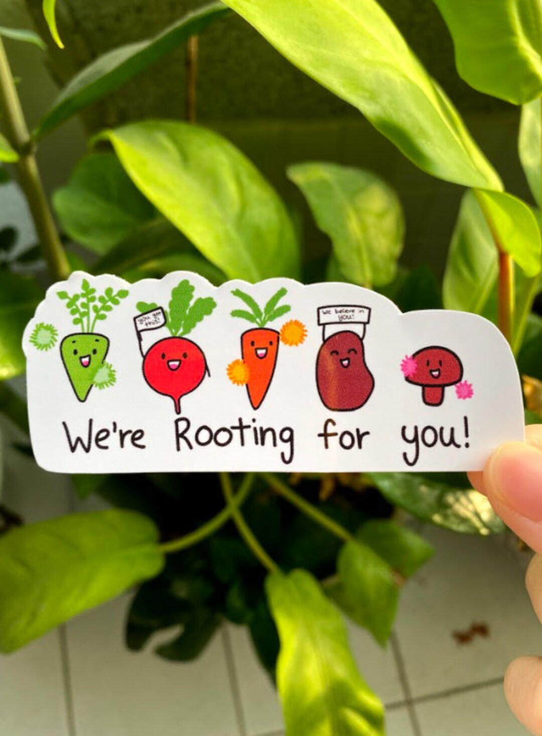 We're Rooting for You Sticker, Cute Sticker, Vegetable Sticker ...
