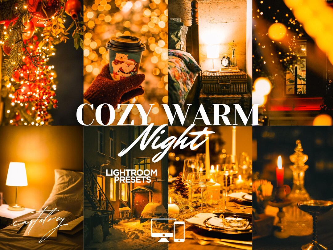 COZY WARM NIGHT Lightroom Presets | Indoor Blogger Filter, Golden ...