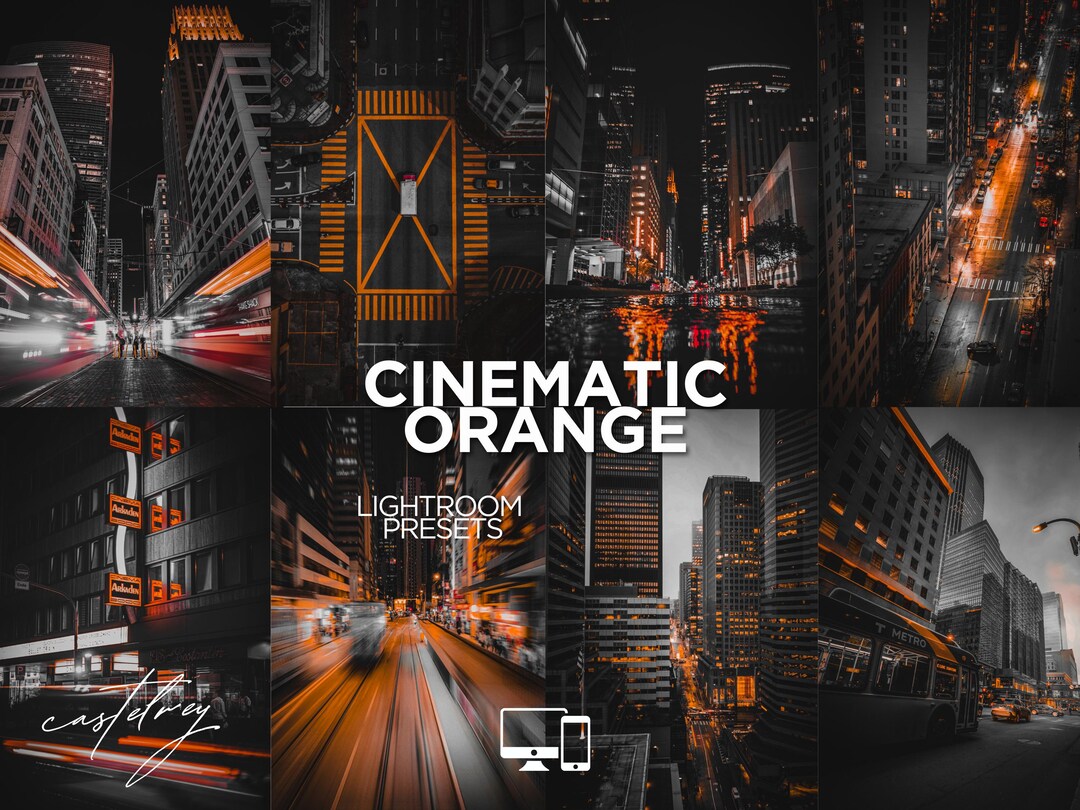 CINEMATIC ORANGE Lightroom Presets | Dark Moody Cyberpunk Filters ...