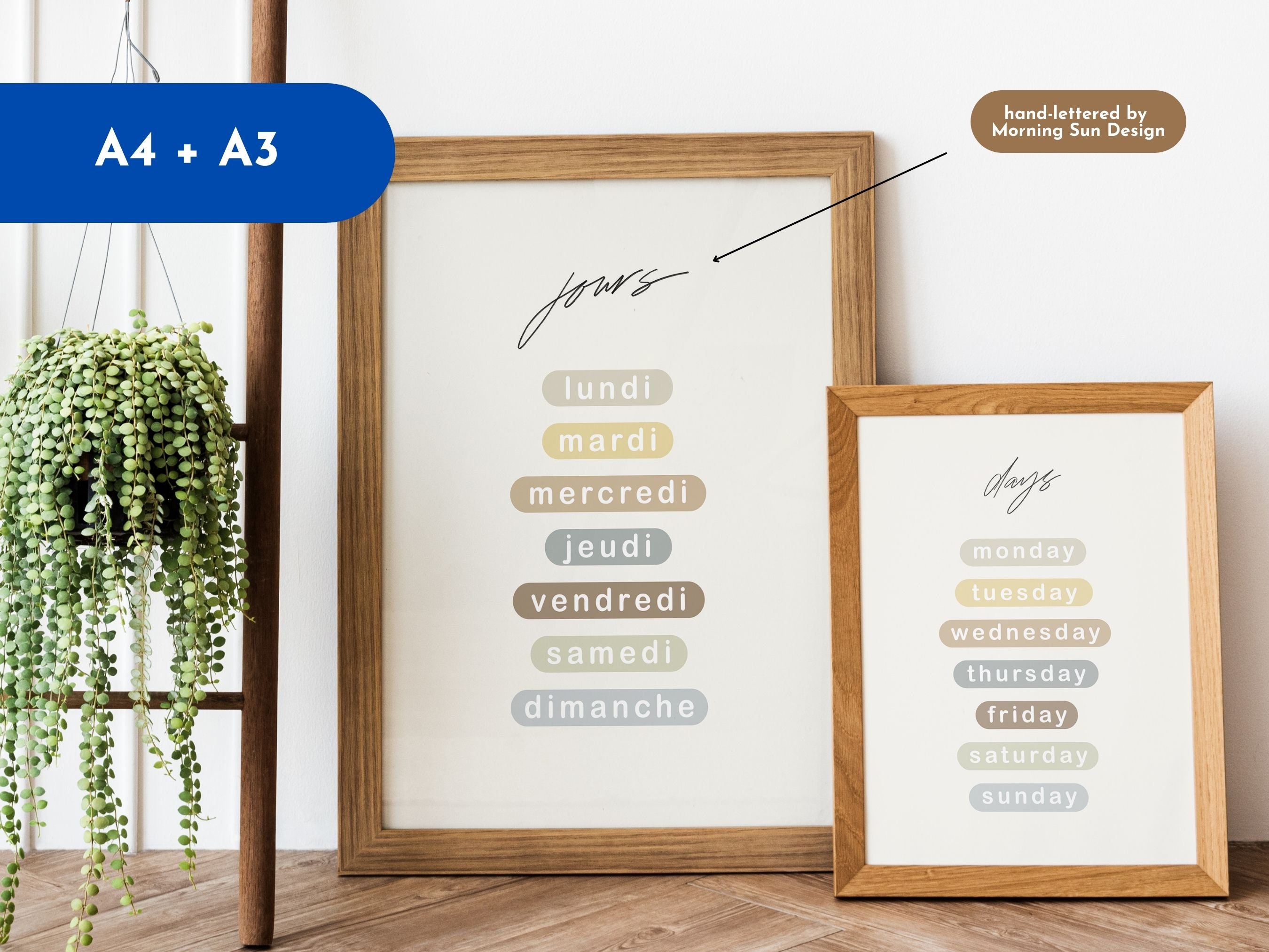 Days of the Week Modern Minimalist Printable Wall Art in English ...