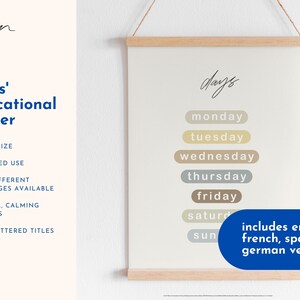 Days of the Week Modern Minimalist Printable Wall Art in English ...