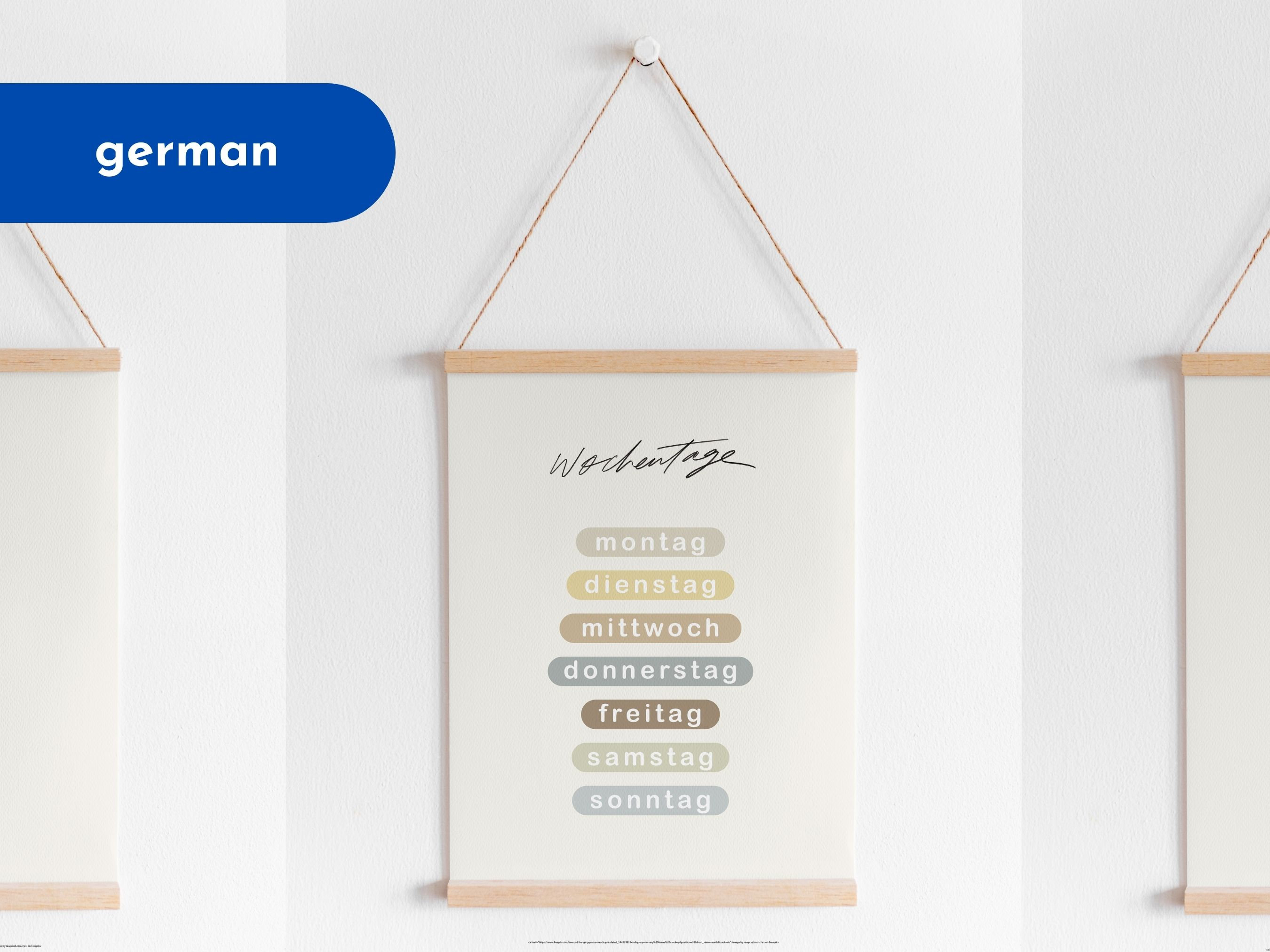 Days of the Week Modern Minimalist Printable Wall Art in English ...