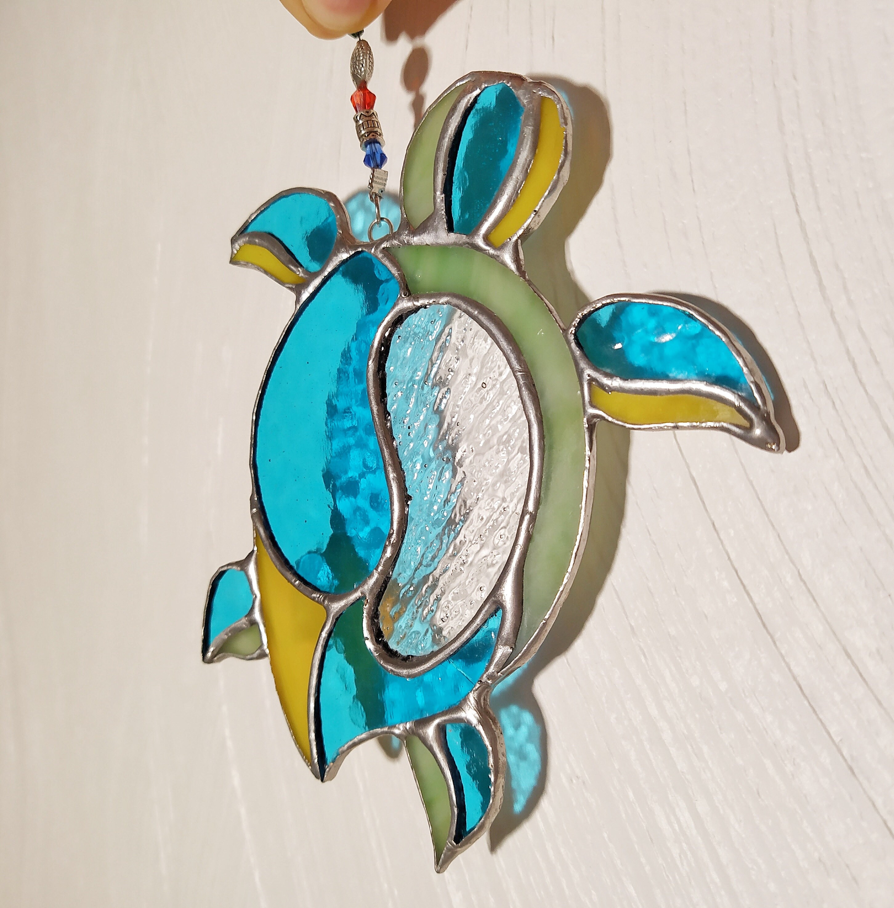 Stained Glass Sea Turtle Art Glass Turtle Suncatcher Etsy