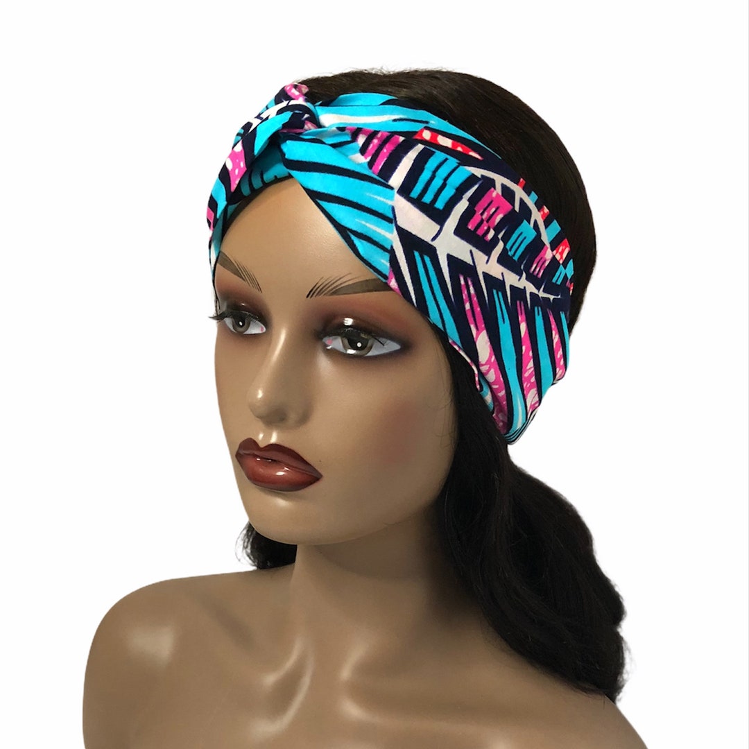 Turban Twist Headband Ankara African Wax Print With Elasticated