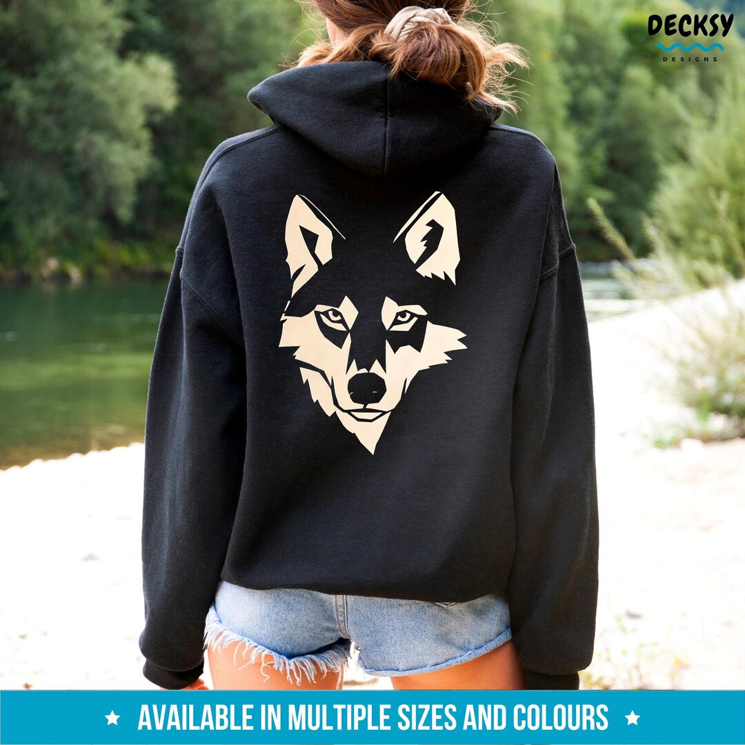 Wolf Back Print Hoodie: Unisex Forest Animal Sweatshirt - Etsy