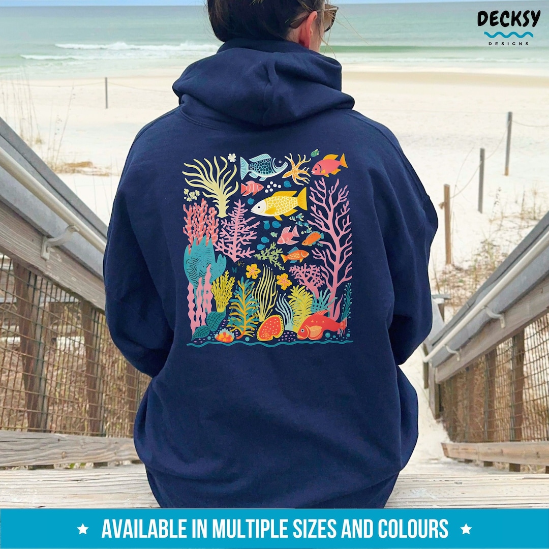Ocean Beach Hoodie, Coral Reef Shirt, Great Barrier Reef Australia ...