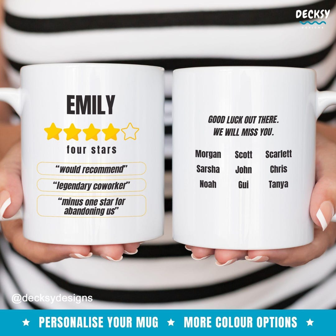 Funny Coworker Farewell Mug, Custom Names Mug, Gift for Retirement ...