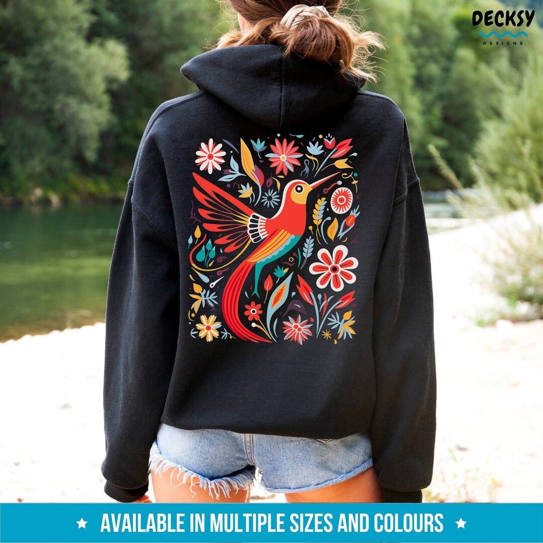 Hummingbird Hoodie, Floral Hummingbird Shirt, Flower Bird Sweatshirt ...