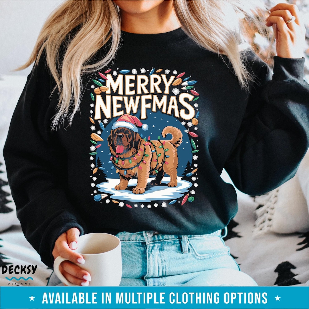 Newfoundland Xmas Dog Sweatshirt, Newfie Christmas Hoodie, Newfie ...