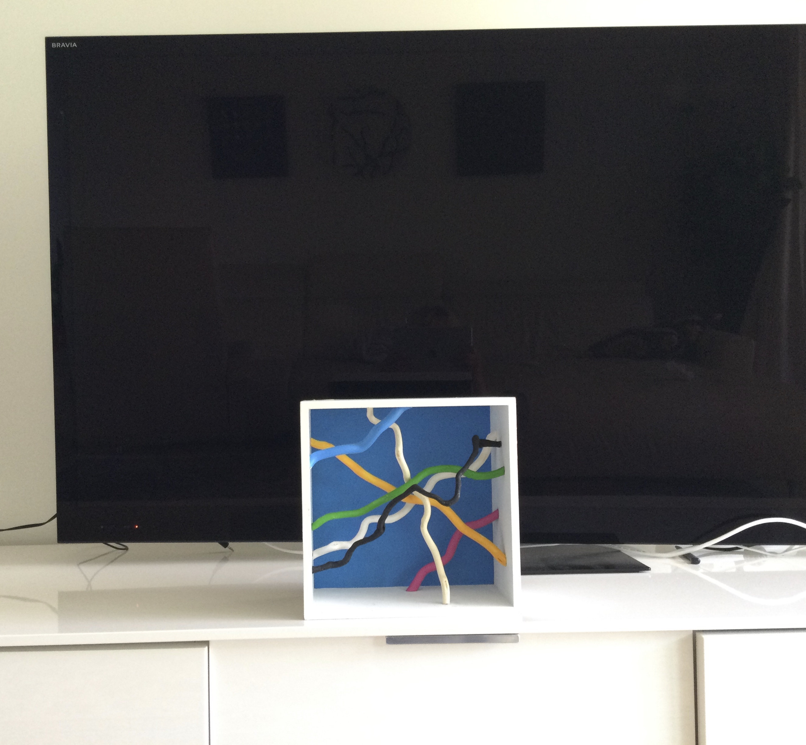 Cube Abstract Art Object Wooden Cube With Acrylic-painted - Etsy