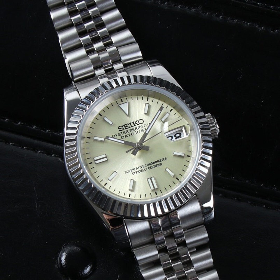 Custom Made Watch Seiko Mod Datejust Champagne Dial - Etsy