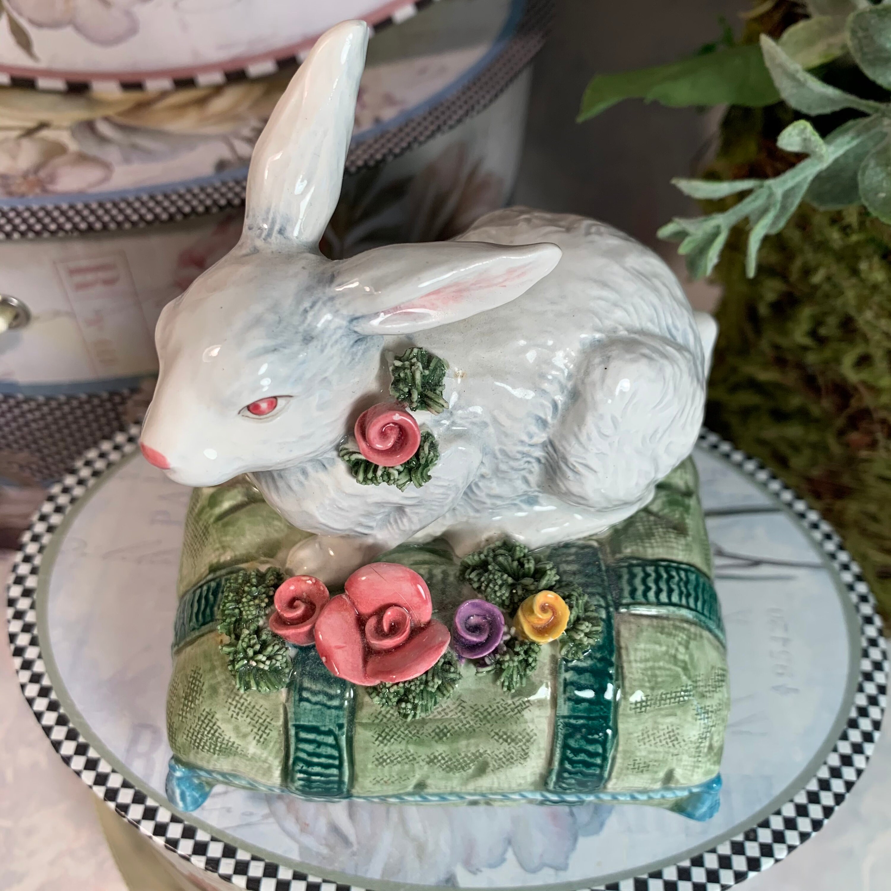 Schmid Bunny Music Box Figurine Spins and Plays Tune | Etsy