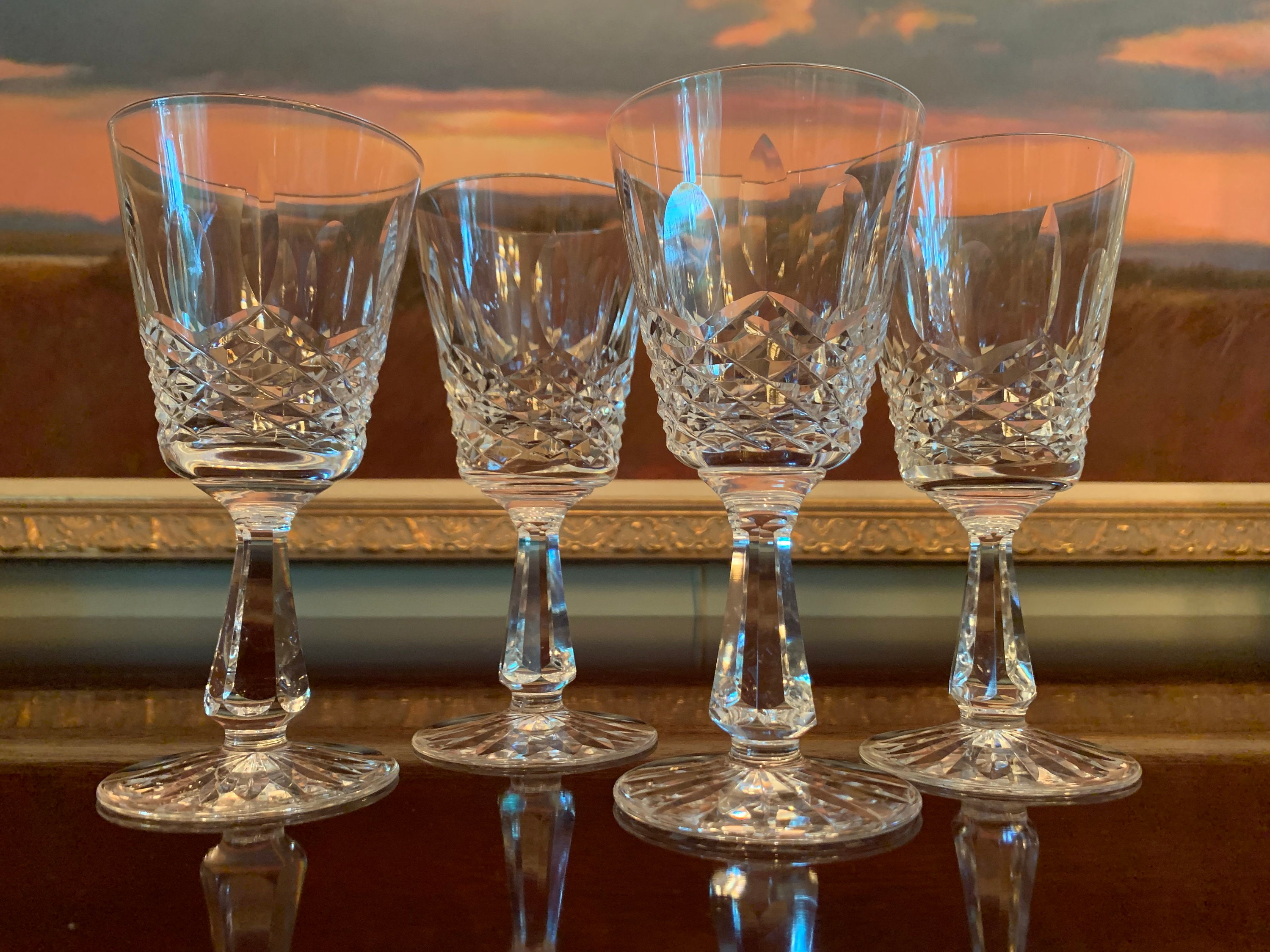 Vintage Waterford Crystal Stemware Set of 4 Blown and Cut | Etsy